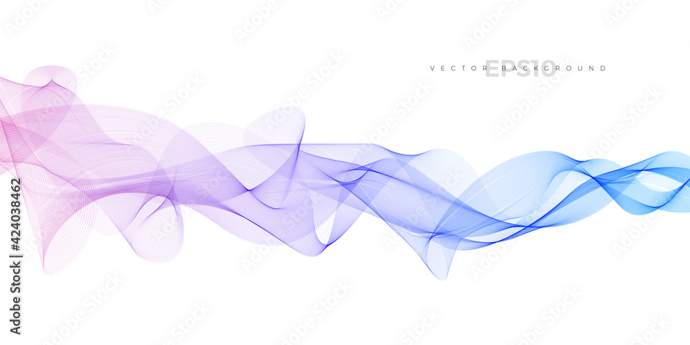 Wave vector element with abstract blue and purple lines for website ...