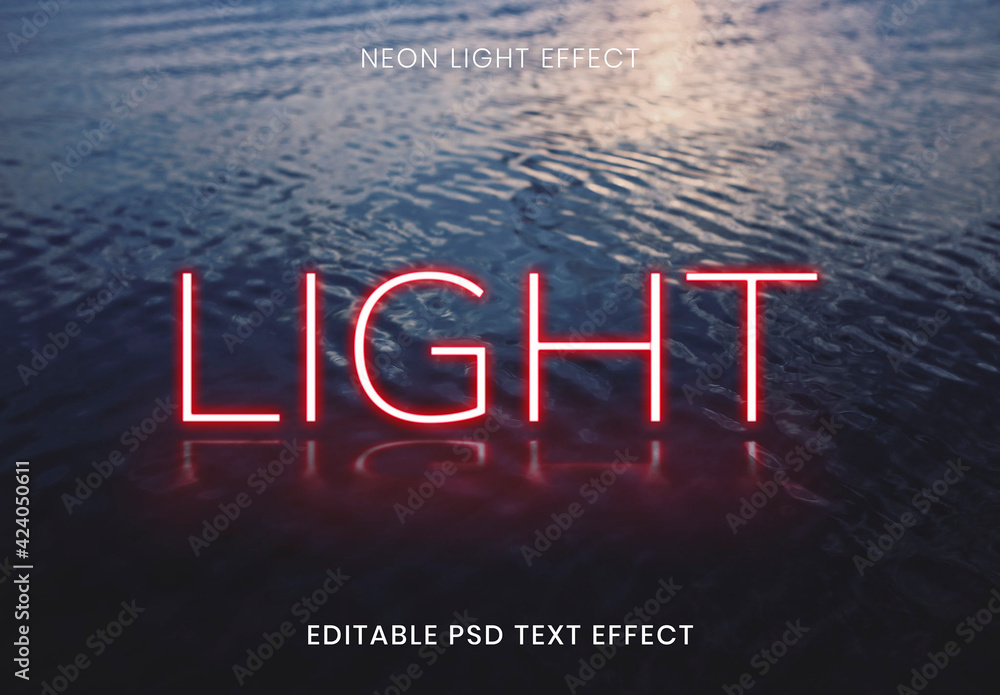 Light Red Neon Word Text Effect Stock Template | Adobe Stock