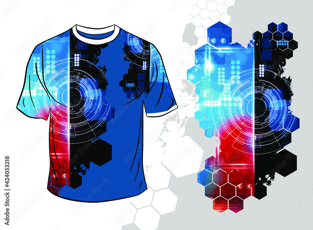 Vector T-shirt design with abstract technology concept Stock Vector ...