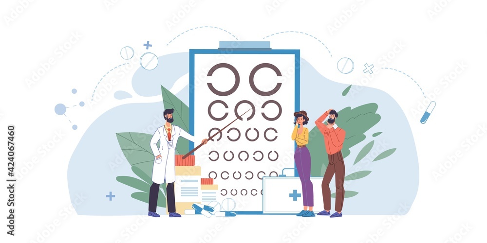 Vector cartoon flat doctor and patient characters appointment-visual ...