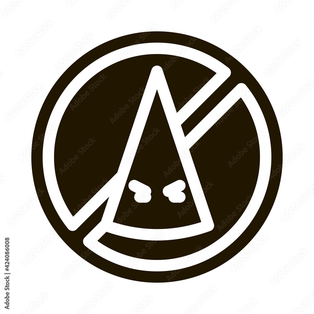 ku klux klan crossed out sign glyph icon vector. ku klux klan crossed ...