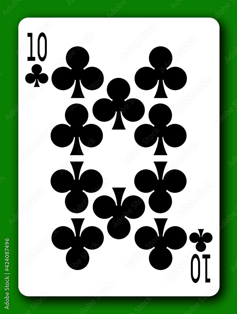 10 Ten of Clubs playing card with clipping path to remove background ...