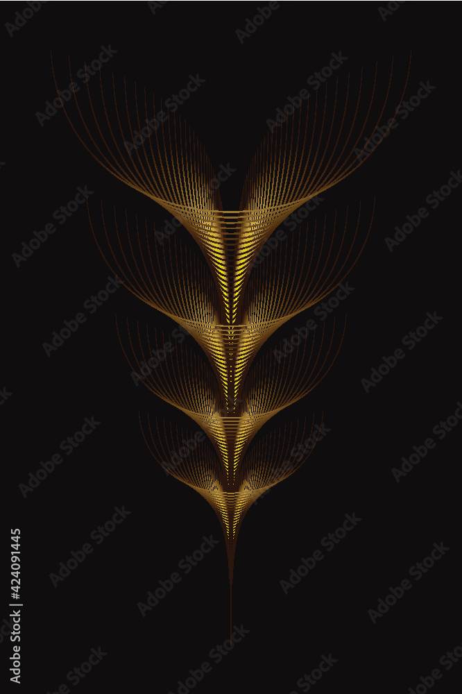 The golden lines form an abstract vector-based background graphic ...