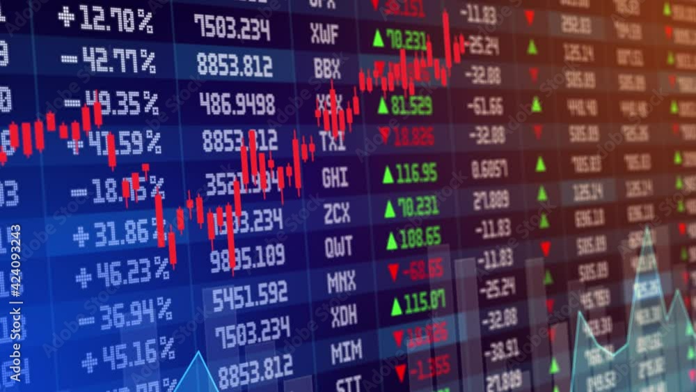 Candle stick stock market tracking graph. Economical stock market graph ...
