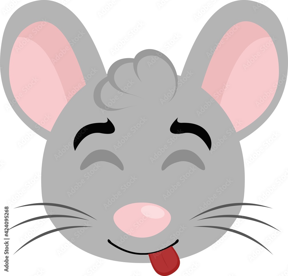 Vector ilustracion de emoticon de la cabeza de un simpatico raton ...