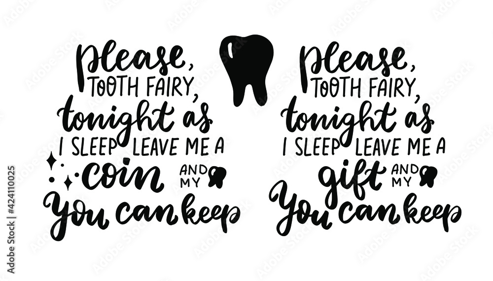 Tooth fairy poem Please tooth fairy, tonight as I sleep. Hand lettering ...
