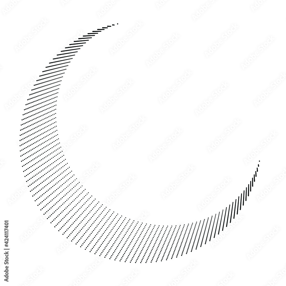Halftone dots in Semi Circle Form . Vector Illustration .Technology ...