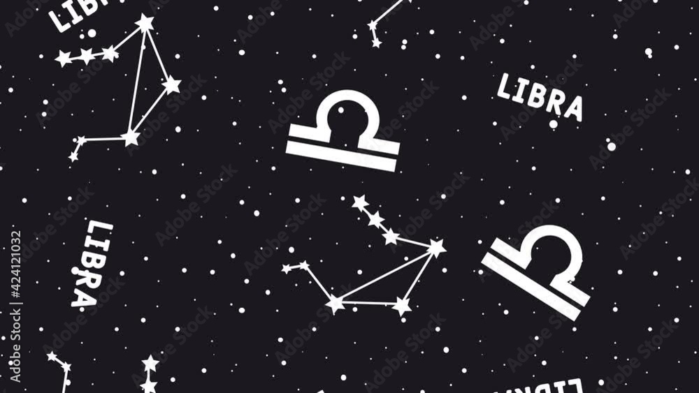 Libra - Animated zodiac constellation and horoscope symbol wih ...