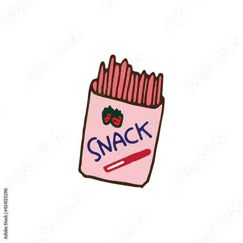 pocky vector illustration. strawberry sticks in the box package ...