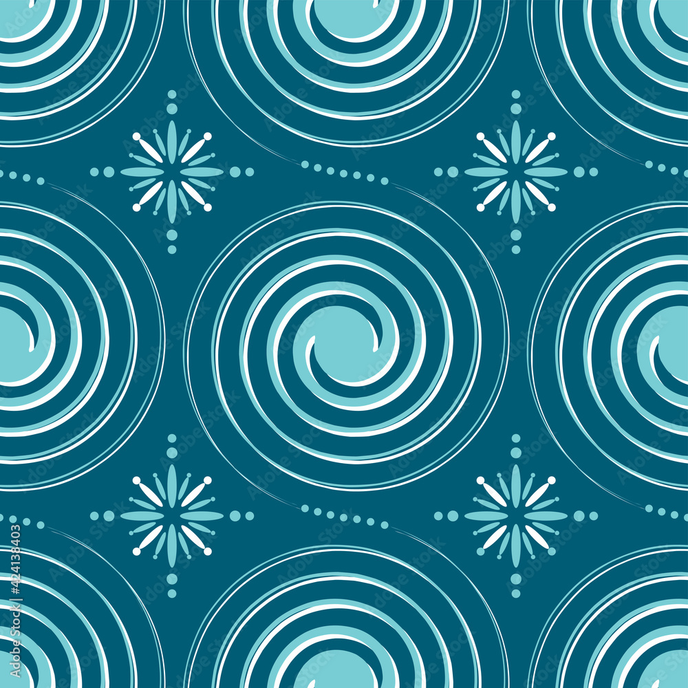 Seamless Twirl Design Pattern for Fabric and Textile Print Stock Vector ...
