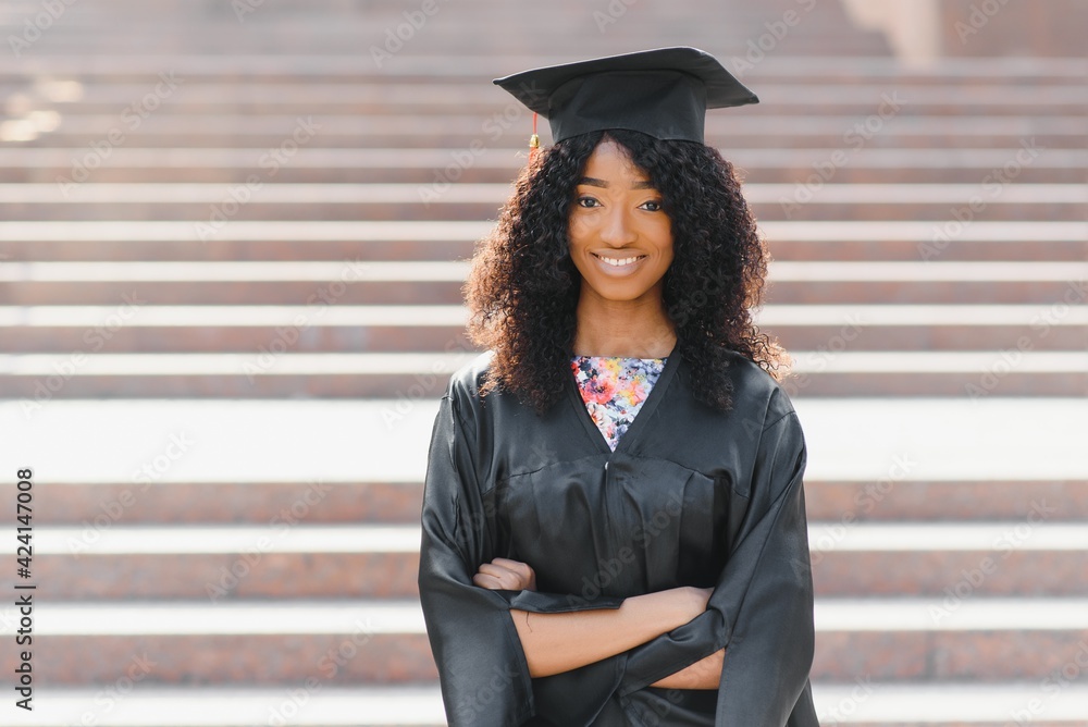 portrait of Beautiful African-American graduate Stock Photo | Adobe Stock