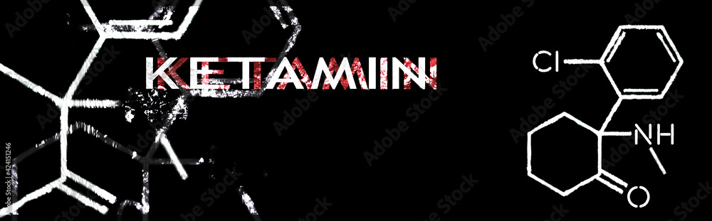 Ketamine. Dissociative ketamine. Chemical formula, molecular structure ...