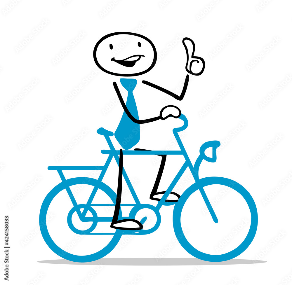 Cartoon Geschäftsmann auf Fahrrad beim Radfahren Stock Illustration ...