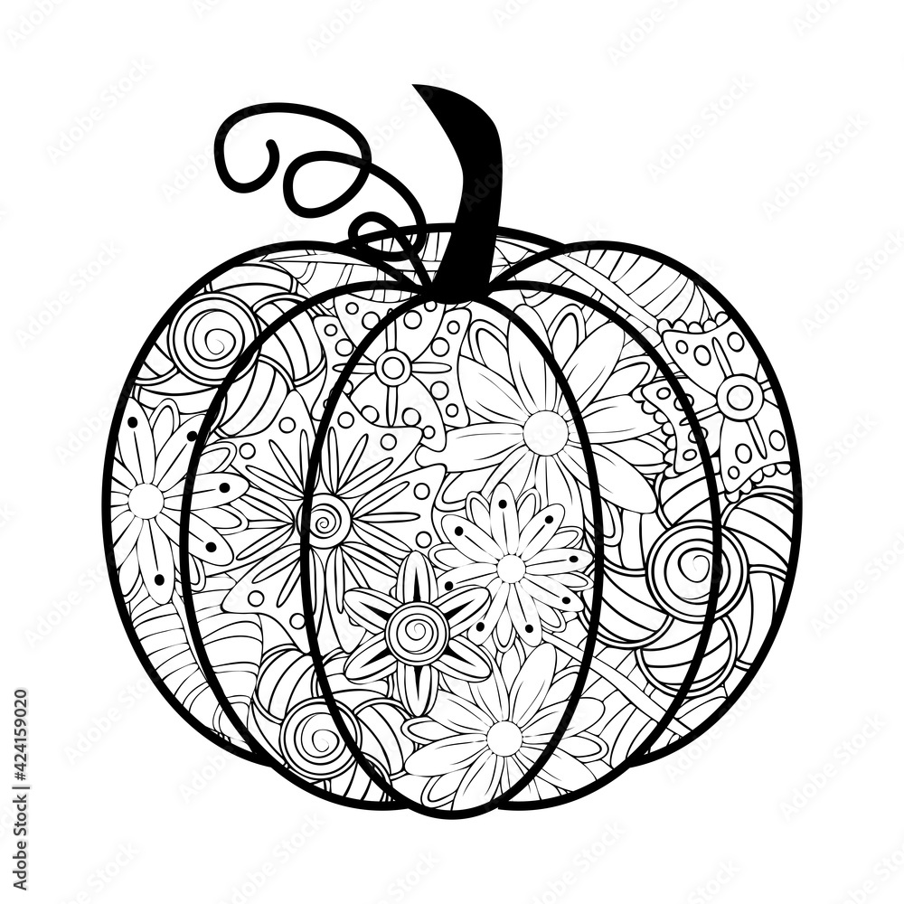 Doodle design of Halloween pumpkin for Halloween card invitations and ...