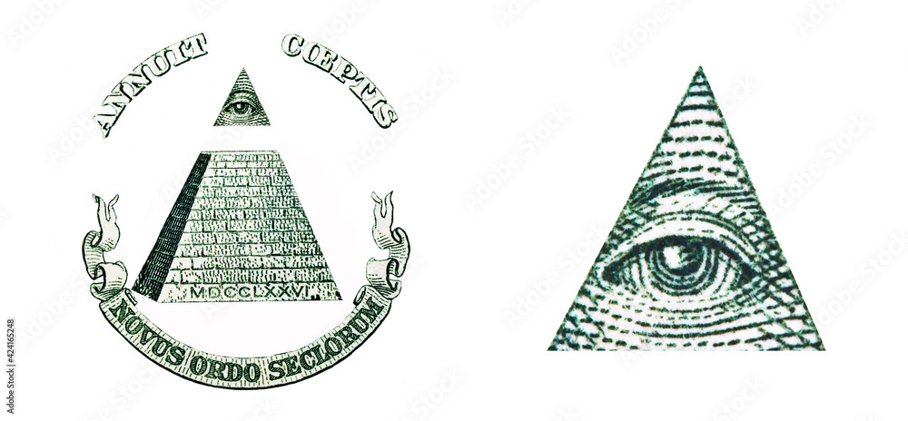 Foto Stock Pyramid of one dollar bill on white background. Macro.Dollar ...