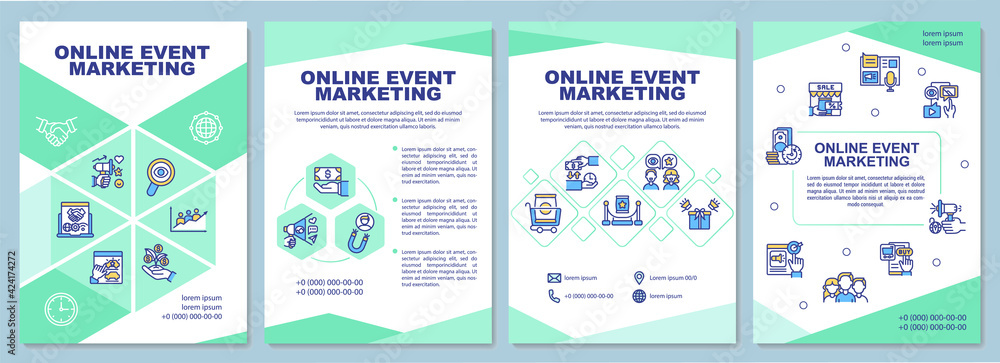 Online event marketing brochure template. Virtual event promotion ...