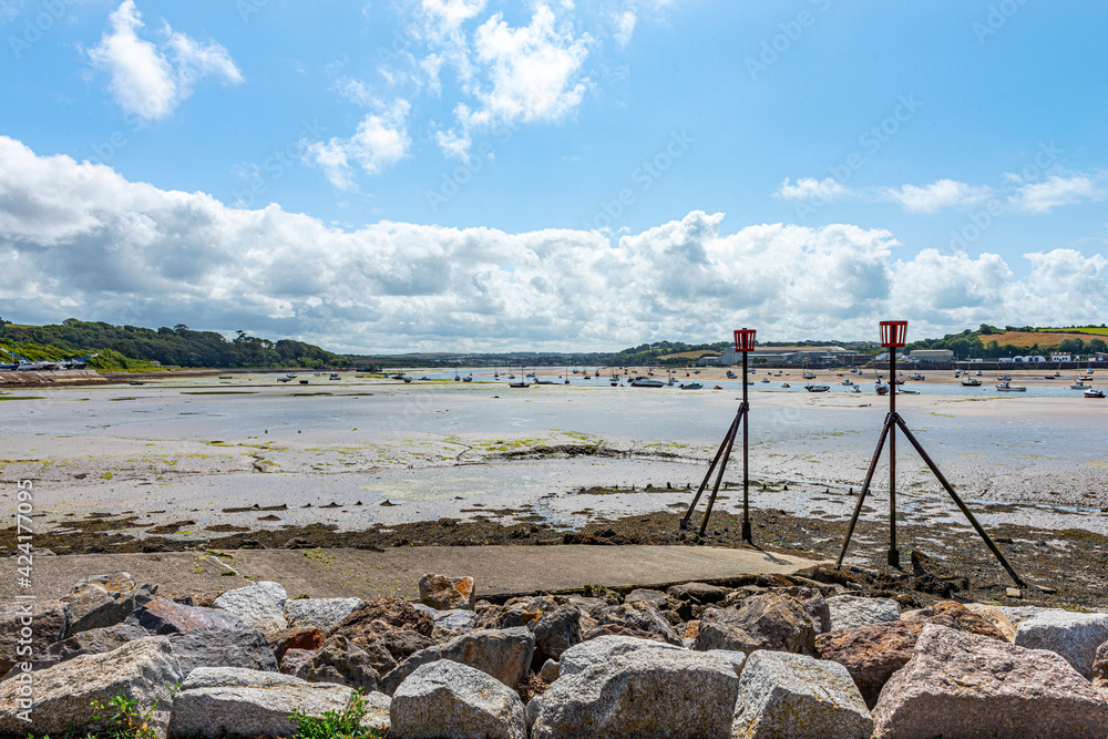 Instow village on the estuary, where rivers Taw and Torridge meet ...