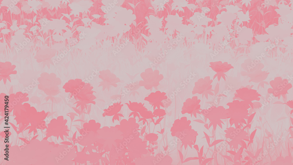 Floral background. Pink colored wallpaper design with Flowers. 3D ...