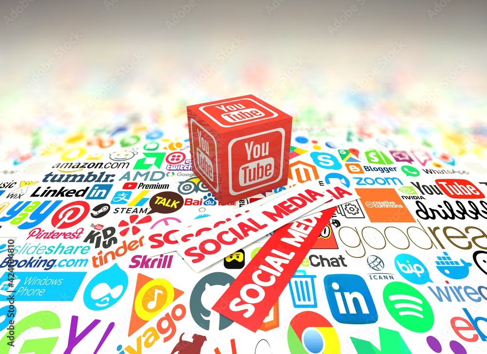 youtube, social media background design Stock Photo | Adobe Stock