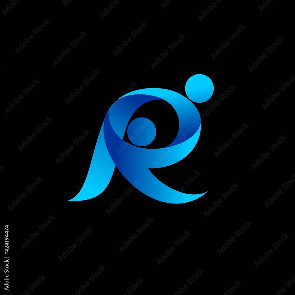 Human logo design with letter R concept Stock Vector | Adobe Stock