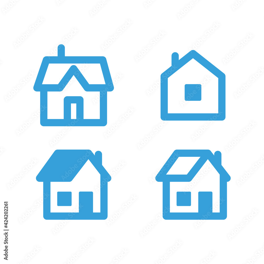 Set of house vector icons. Homes clipart symbols. Home pictogram ...