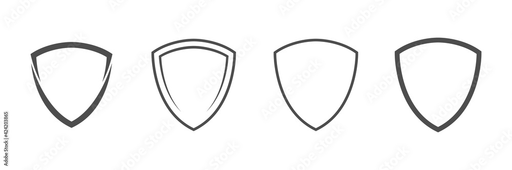 Shield icon set. Shielding symbols. Security and protector sign ...