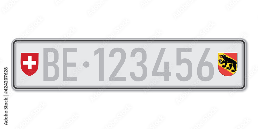 Car number plate. Vehicle registration license of Switzerland Stock ...