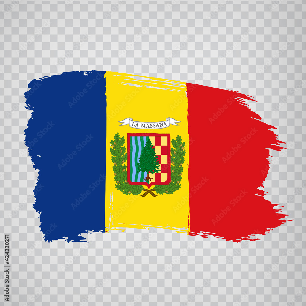 Flag Parish La Massana of Andorra brush strokes. Flag of La Massana on ...