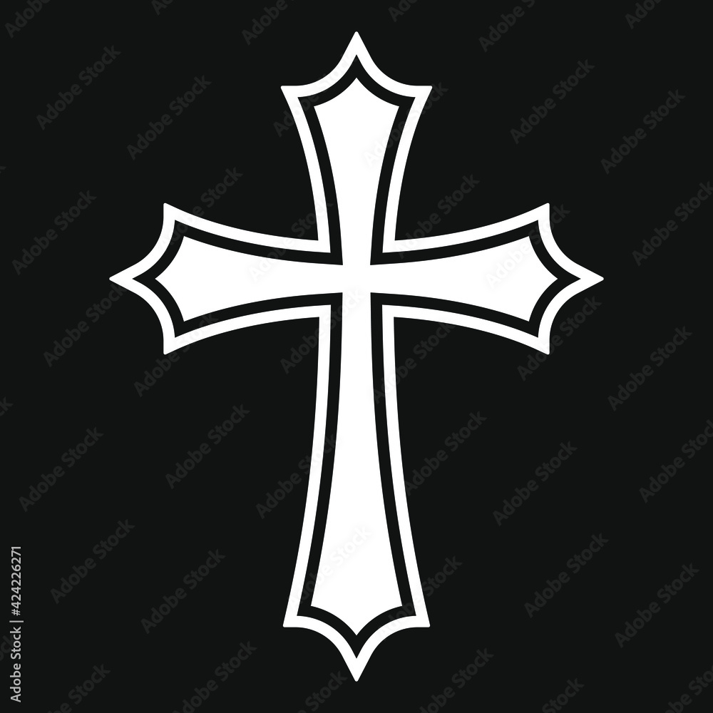 Cross vector shape symbol. Christianity sign. Christian religion icon ...