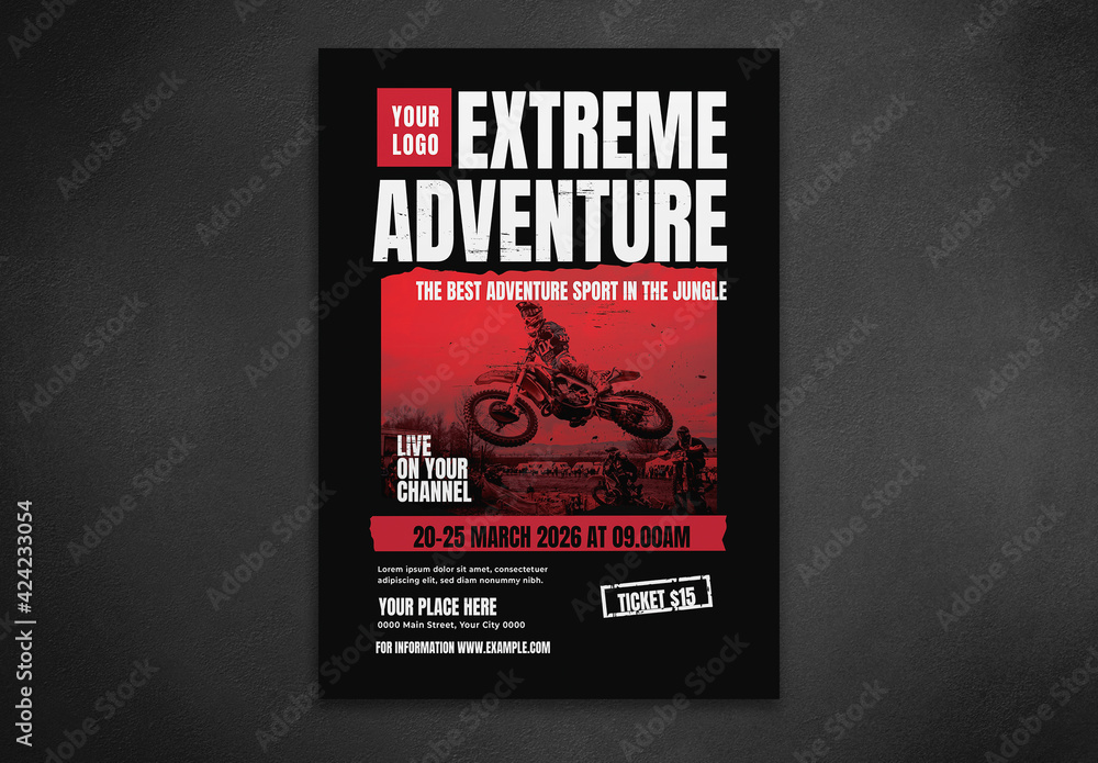 Extreme Adventure Flyer Stock Template | Adobe Stock
