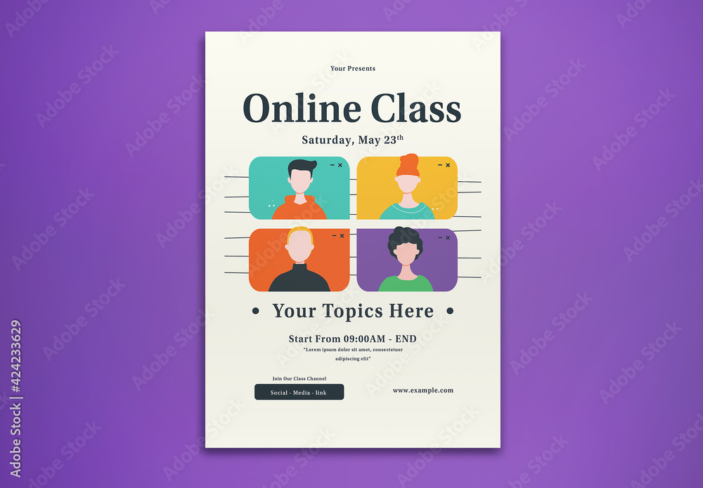 Online Class Flyer Stock Template | Adobe Stock