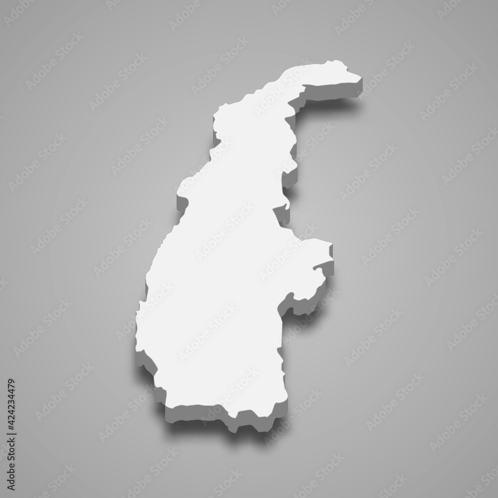 3d isometric map of Sagaing is a Region of Myanmar Stock Vector | Adobe ...