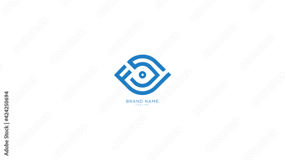Alphabet letter Initial F, FF eye logo vector design, minimal ...