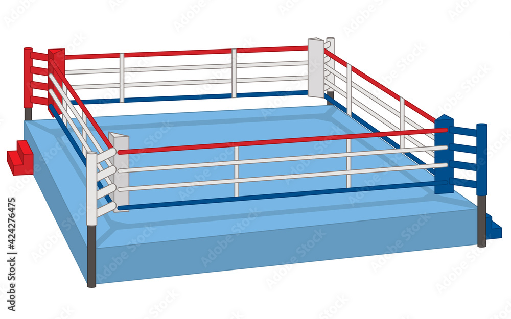 boxing ring isolated on a white background Stock Vector | Adobe Stock