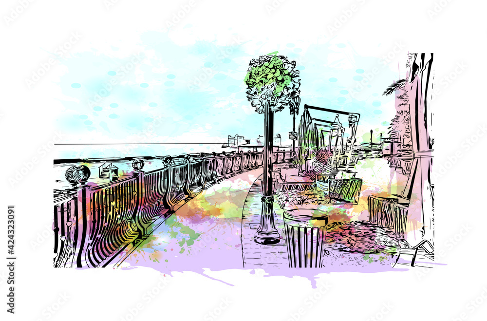 Building view with landmark of Doha is the capital and most populous ...