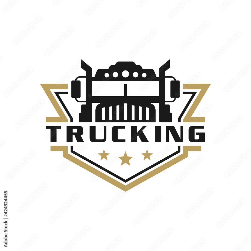 Transport Truck Shield Logo Stock Vector | Adobe Stock