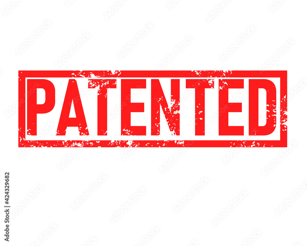 patented stamp red rubber stamp on white background. patented stamp ...
