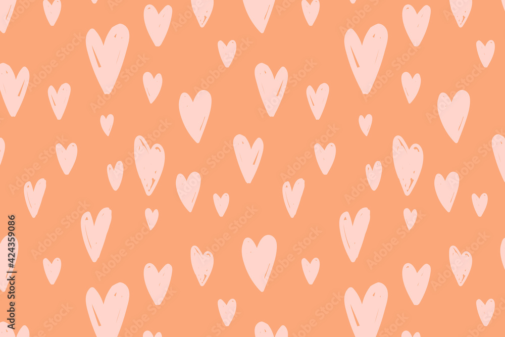 Heart background in cute pastel pattern Stock Illustration | Adobe Stock