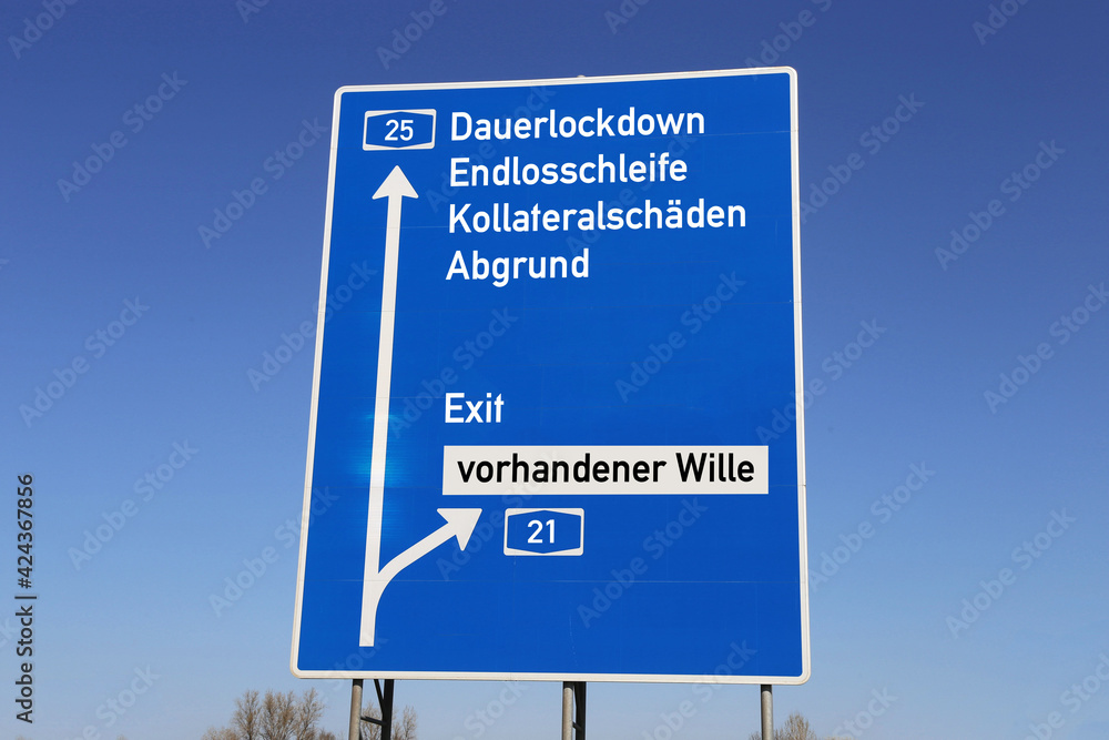 Symbolbild: Autobahnschild (Deutschland) mit den verschiedenen Zielen ...