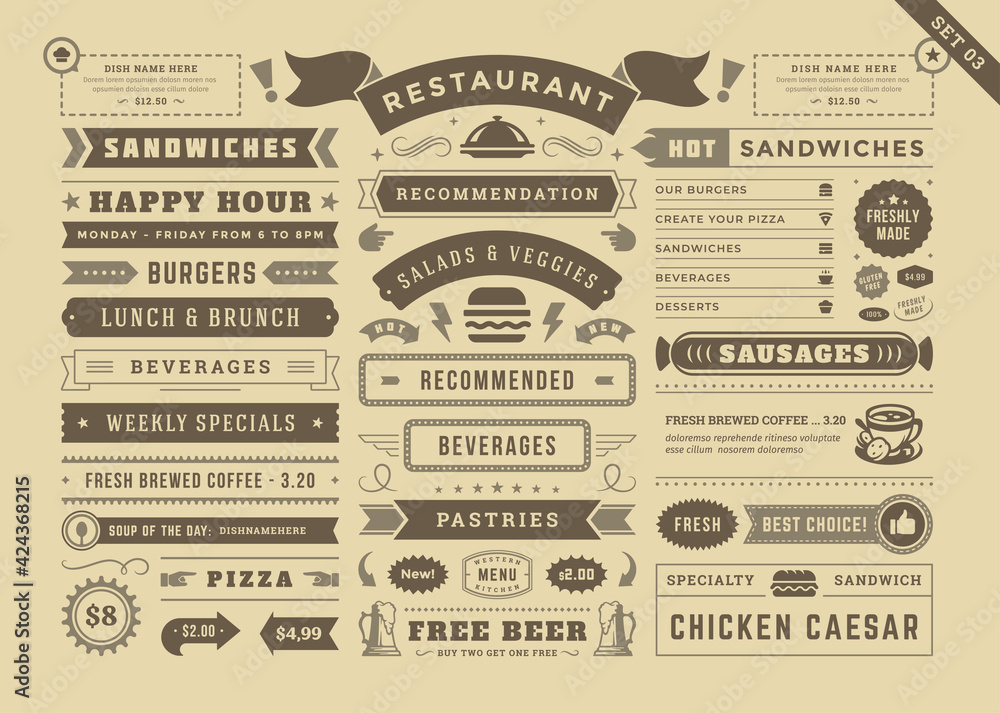 Retro Menu Design