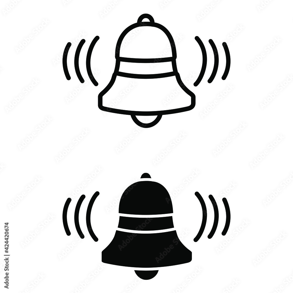 Bell icon vector set. Notification illustration sign collection. alarm ...