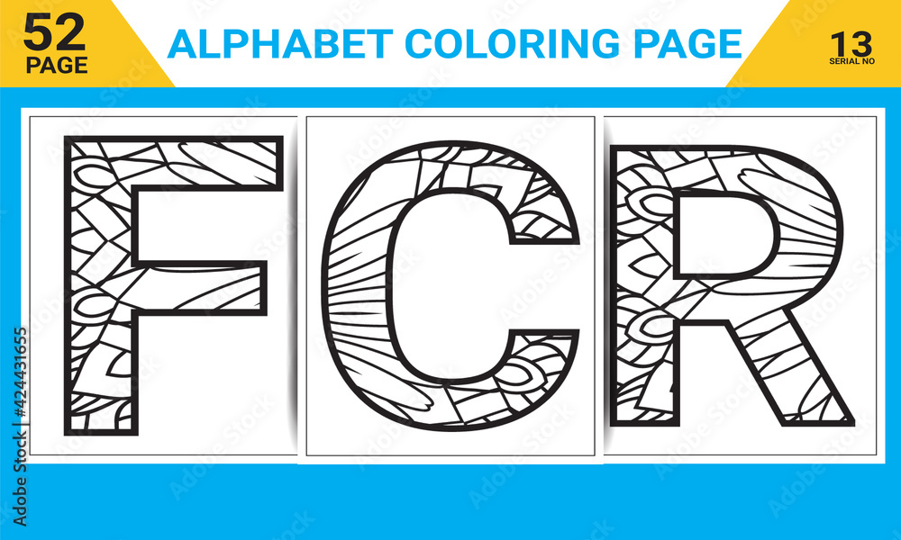 alphabet coloring page illustration practice work sheet activity ...