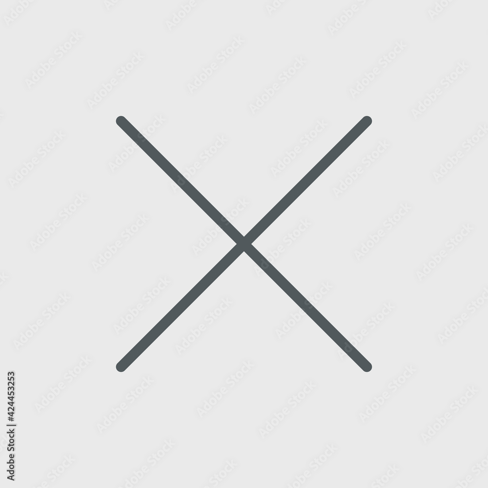 Cross icon isolated on background. Close symbol modern, simple, vector ...