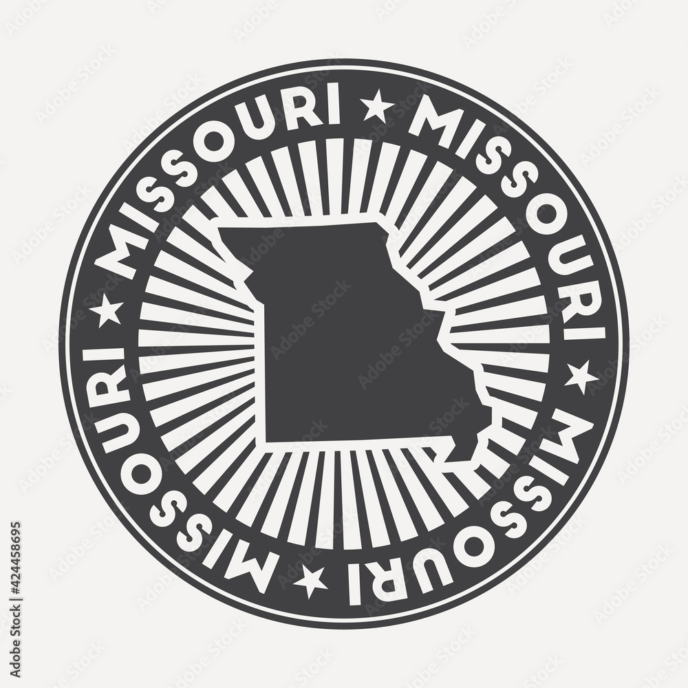 Missouri round logo. Vintage travel badge with the circular name and ...