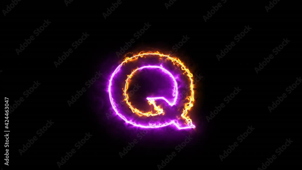 Letter Q Sign Glowing Futuristic Energy, Amazing Letter Animation Stock ...