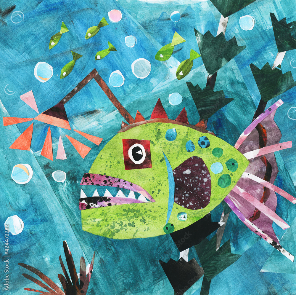 Collage Art For Kids Fish