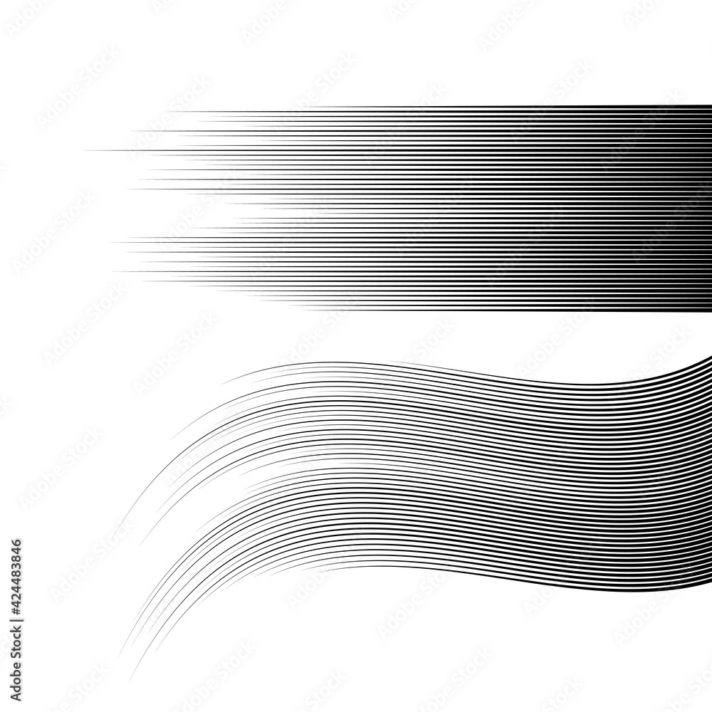 Speed lines effect. Vector illustration isolated on white Stock Vector ...