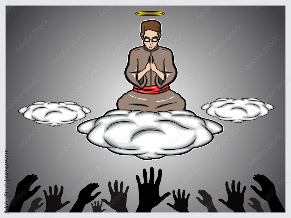 vector illustration of savior coming to the world coming to save ...