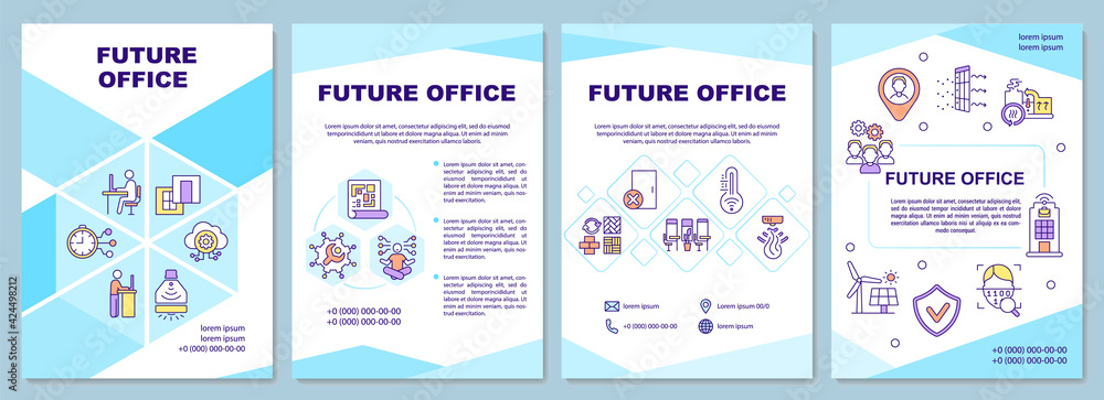 Future office brochure template. Modern workplace design. Flyer ...