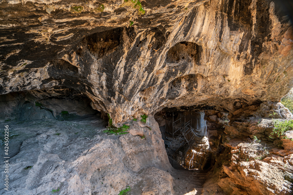 Karain Cave (Karain Mağarası) is a Paleolithic archaeological site ...